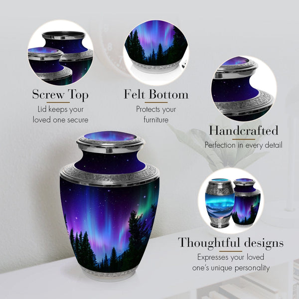 Buy Northern Lights Urn – Celestial Cremation Urn Tribute ...