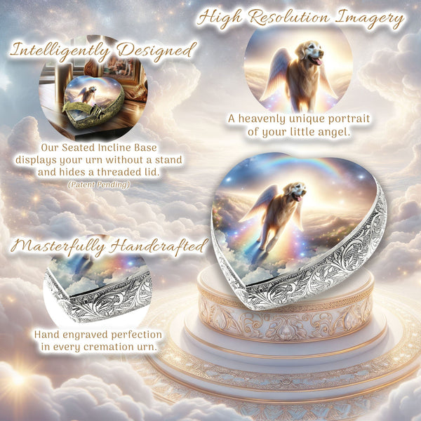 Golden Retriever Dog Urn - Rainbow Arc Urn for Dog Ashes ...
