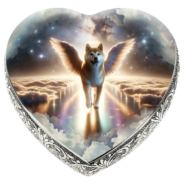 Shiba Inu Dog Urn - Rainbow Bridge Urn for Dog Ashes - Commemorative ...