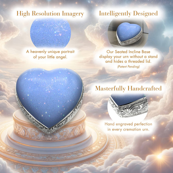 Sparkling Blue Baby or Child Cremation Urn - Urns For Babies ...