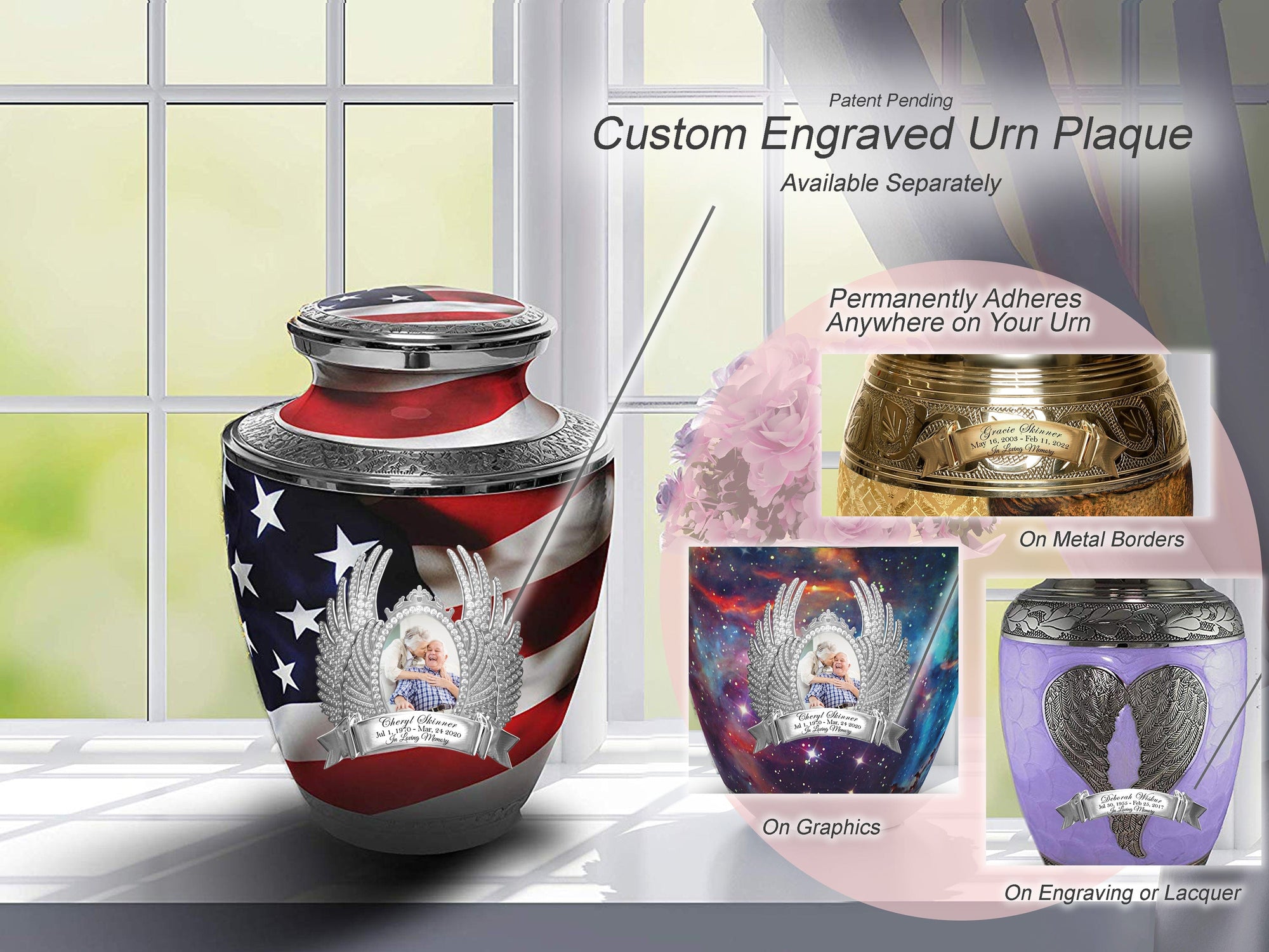 American Flag Cremation Urns - Commemorative Cremation Urns