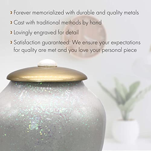 White Sparkle Cremation Urns - Commemorative Cremation Urns