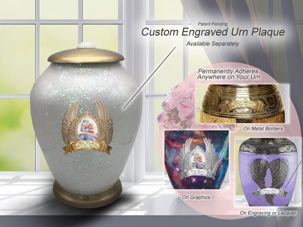 White Sparkle Cremation Urns - Commemorative Cremation Urns